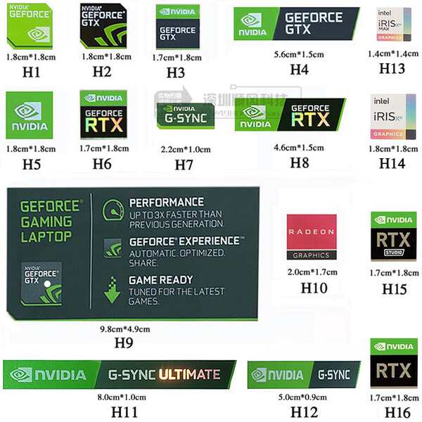 Original Label Sticker 】 Desktop Laptop Unique GTX RTX Graphics LOGO ...