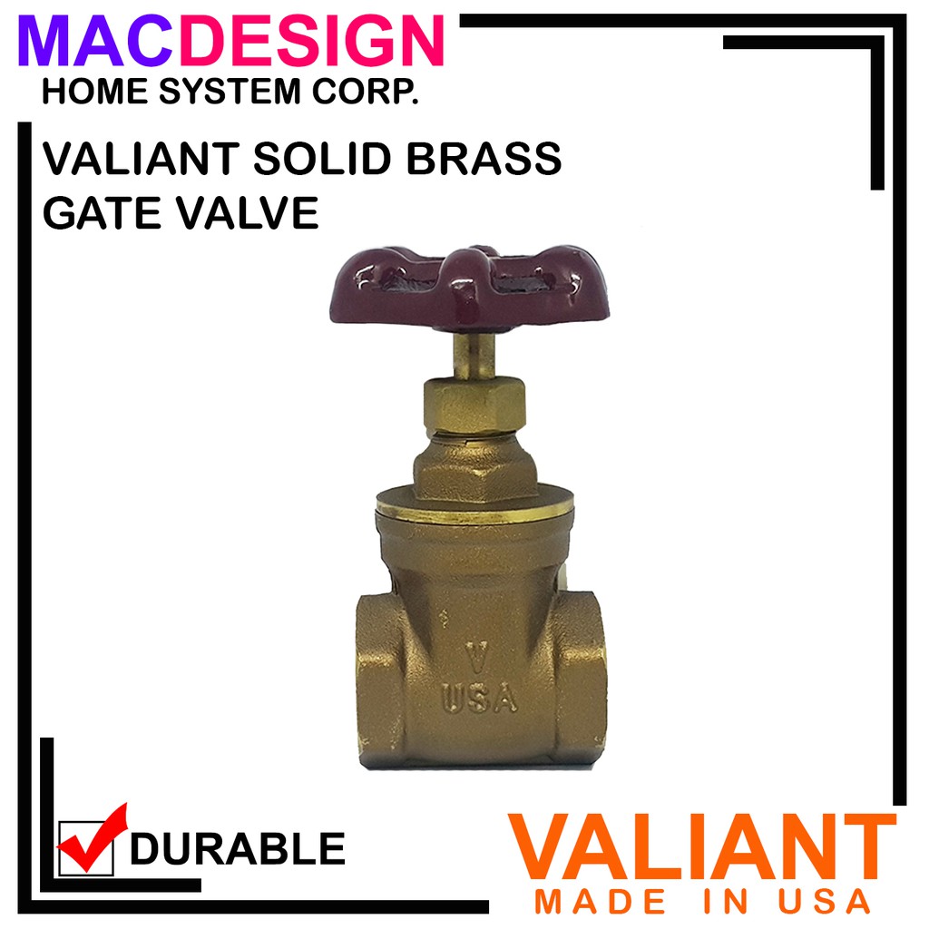 VALIANT SOLID BRASS GATE VALVE - HEAVY PATTERN GATE VALVE 3/4" | Shopee Philippines