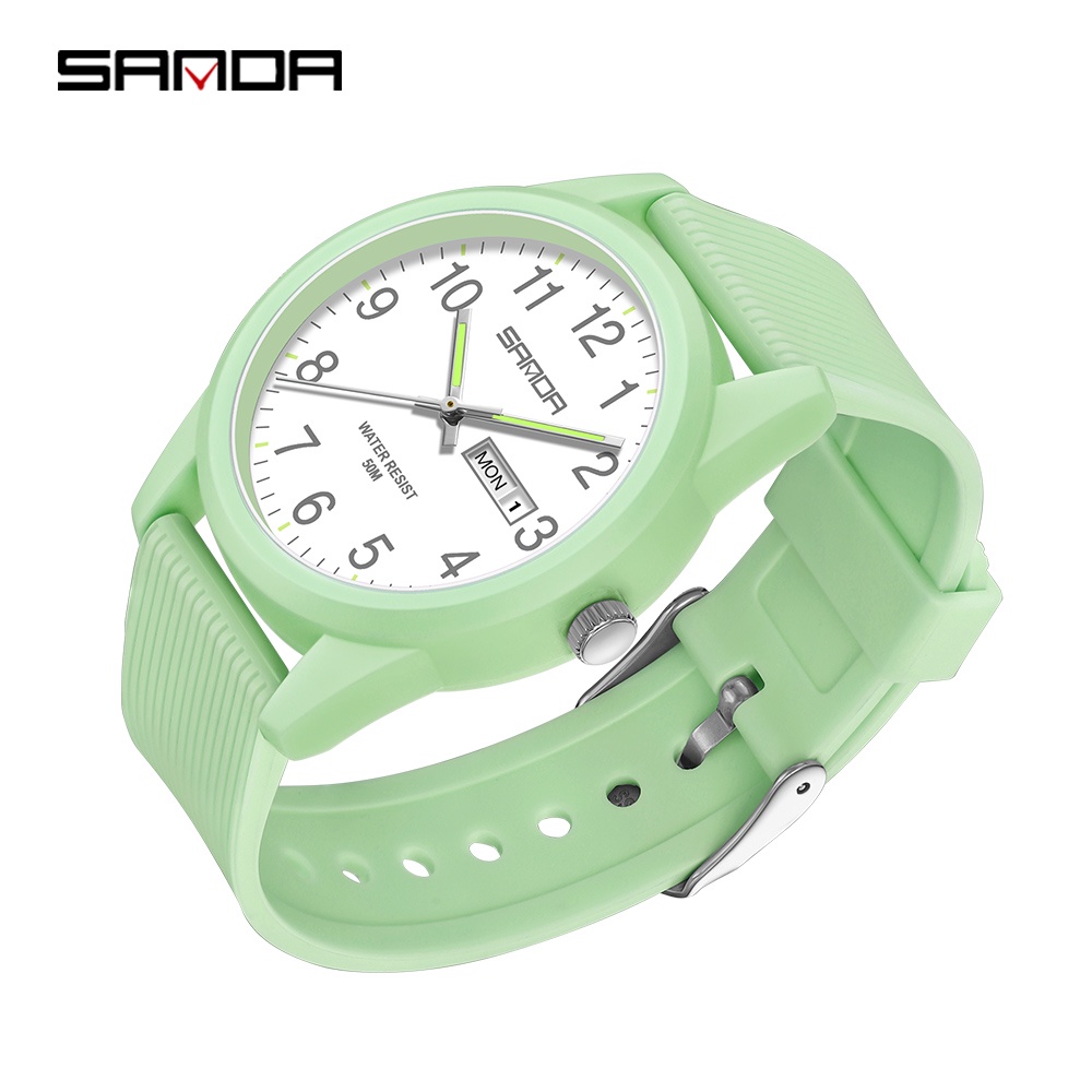SANDA Solid Color Romantic Couple Style LED Digital Display Watch ...