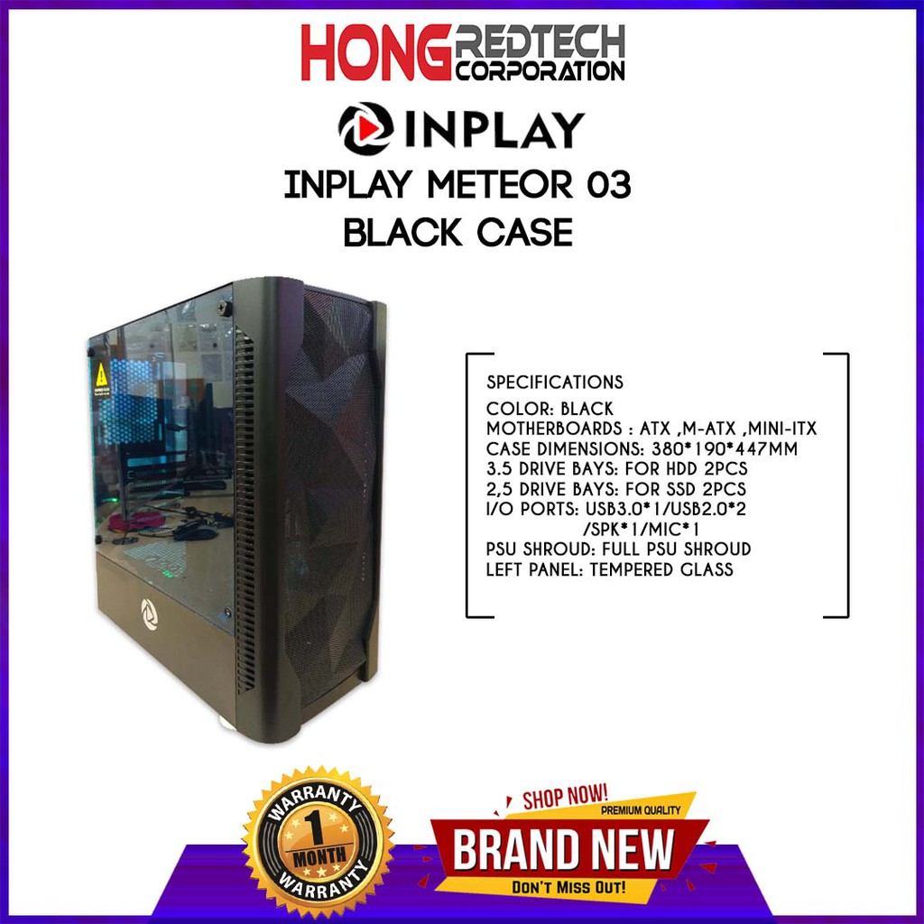 INPLAY METEOR 03 BLACK GAMING CASE | Shopee Philippines
