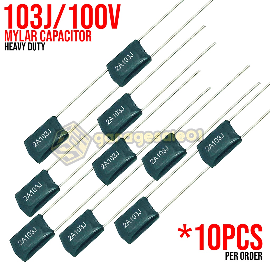 🟨M10PCS Mylar Film Capacitor 100V 2A103J Polyester Film Capacitor🟨 ...
