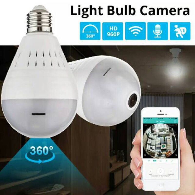 Camera Light V380 CCTV Bulb Shape Panorama V360 SPY Camera Hidden Surveillance wifi | Shopee ...