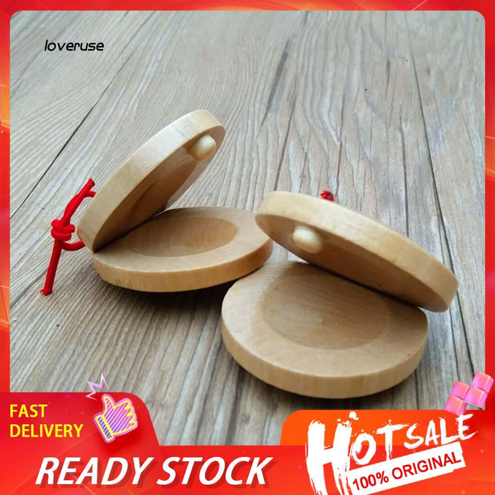 LV_1Pc Wooden Finger Castanet Percussion Instrument Musical Educational ...