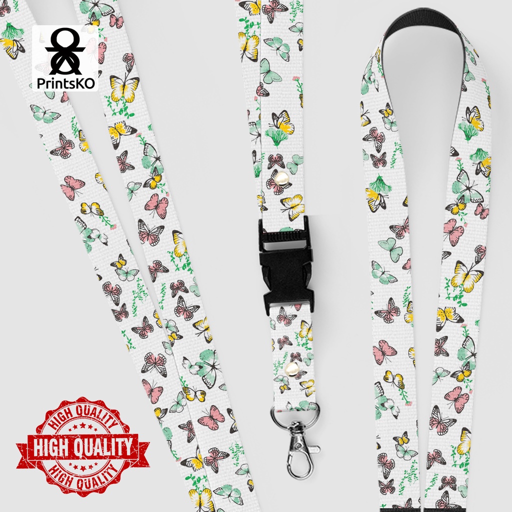 Lanyard / ID Lace w/ Butterflies - Nature Design | Shopee Philippines