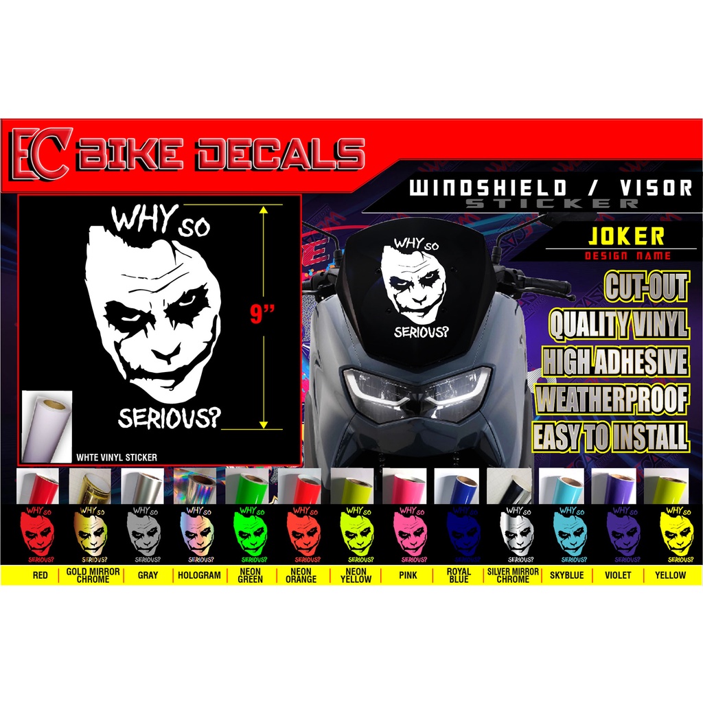 Yamaha Nmax Windshield Sticker Decal VISOR CUTOUT - JOKER | Shopee ...