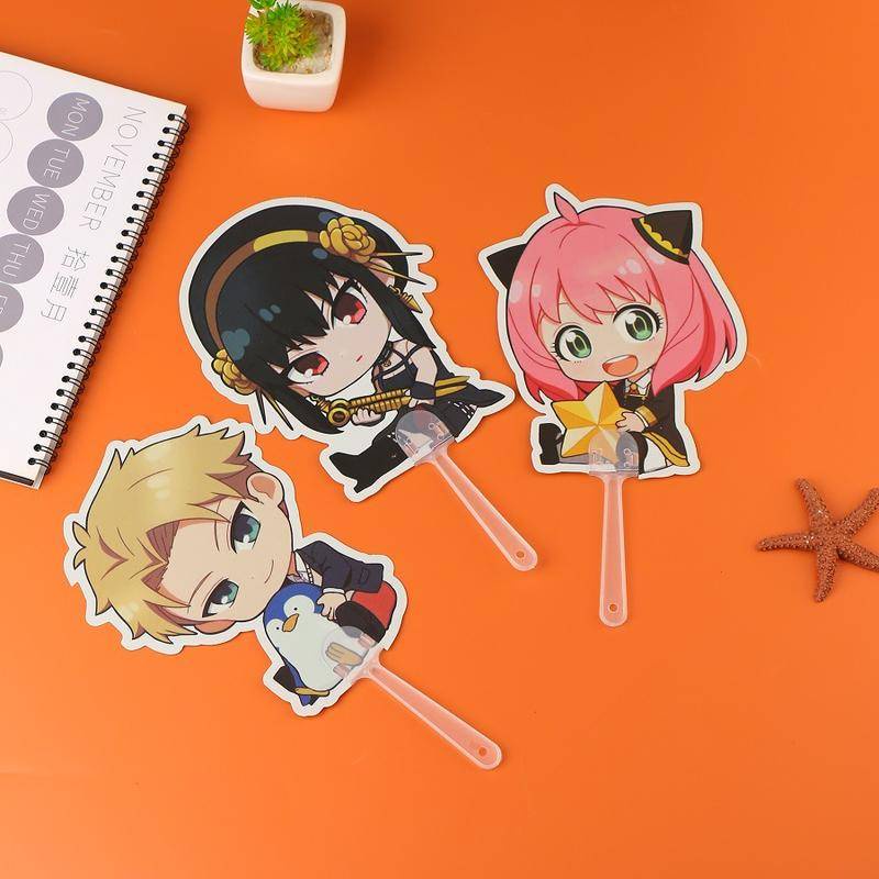 Anime SPY FAMILY Cute Hand Fans Cartoon Summer PVC Mini Fan Disk ...