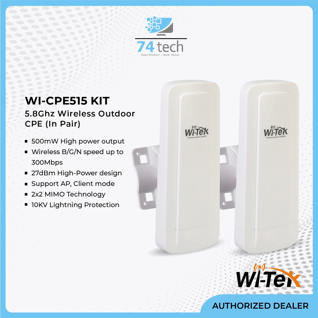 Witek Wi-CPE515 Kit 5.8Ghz Wireless Outdoor CPE ( in pair ) | Shopee ...