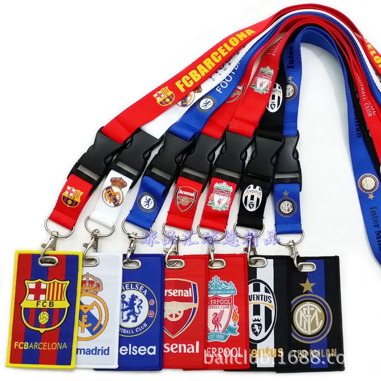 Real Madrid Liverpool AC Milan Chelsea football team lanyard bus card ...