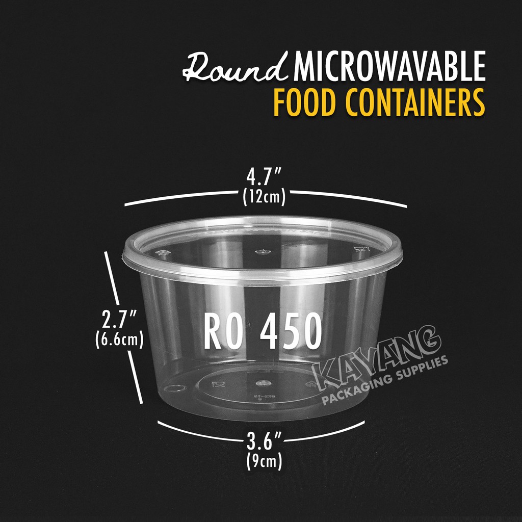 [10pcs] RO450 (RO16) Round Microwavable Food Container Tub (450ml ...