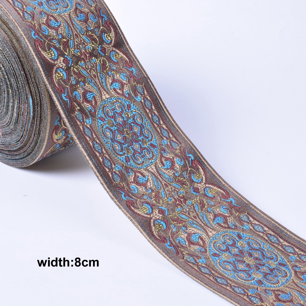 1M Colorful Flower Scotish Ribbon packing Christmas Ribbons Lace Fabric ...