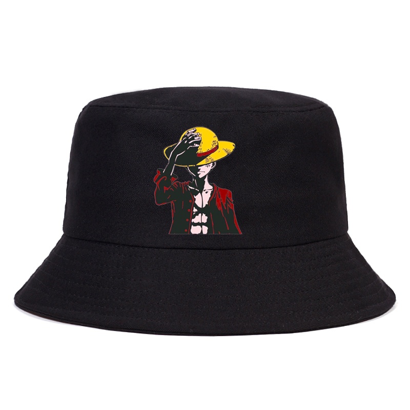 One Piece Luffy fisherman hat high quality 100% cotton print bucket hat ...