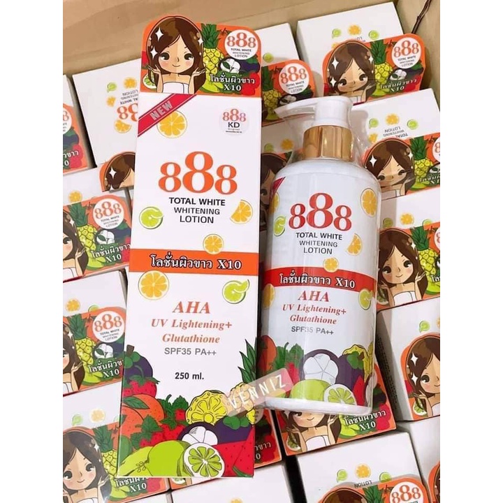 888 TOTAL WHITE WHITENING LOTION | AHA UV LIGHTENING GLUTATHIONE SPF35 ...