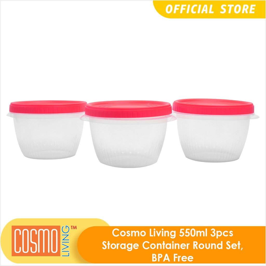 Cosmo Living 3pcs Storage Container Round Set, BPA Free | Shopee ...