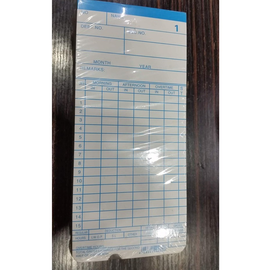DAILY TIME RECORD CARD (DTR) 100PCS./PACK | Shopee Philippines