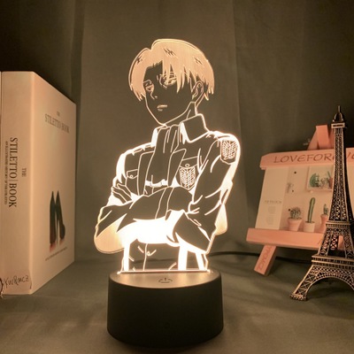 Attack on Titan Led Acrylic Lamp Eren Jaeger Mikasa levi ackerman Desk ...