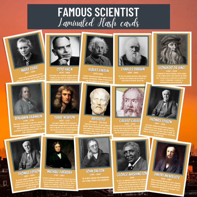 famous scientist laminated flash cards | Shopee Philippines