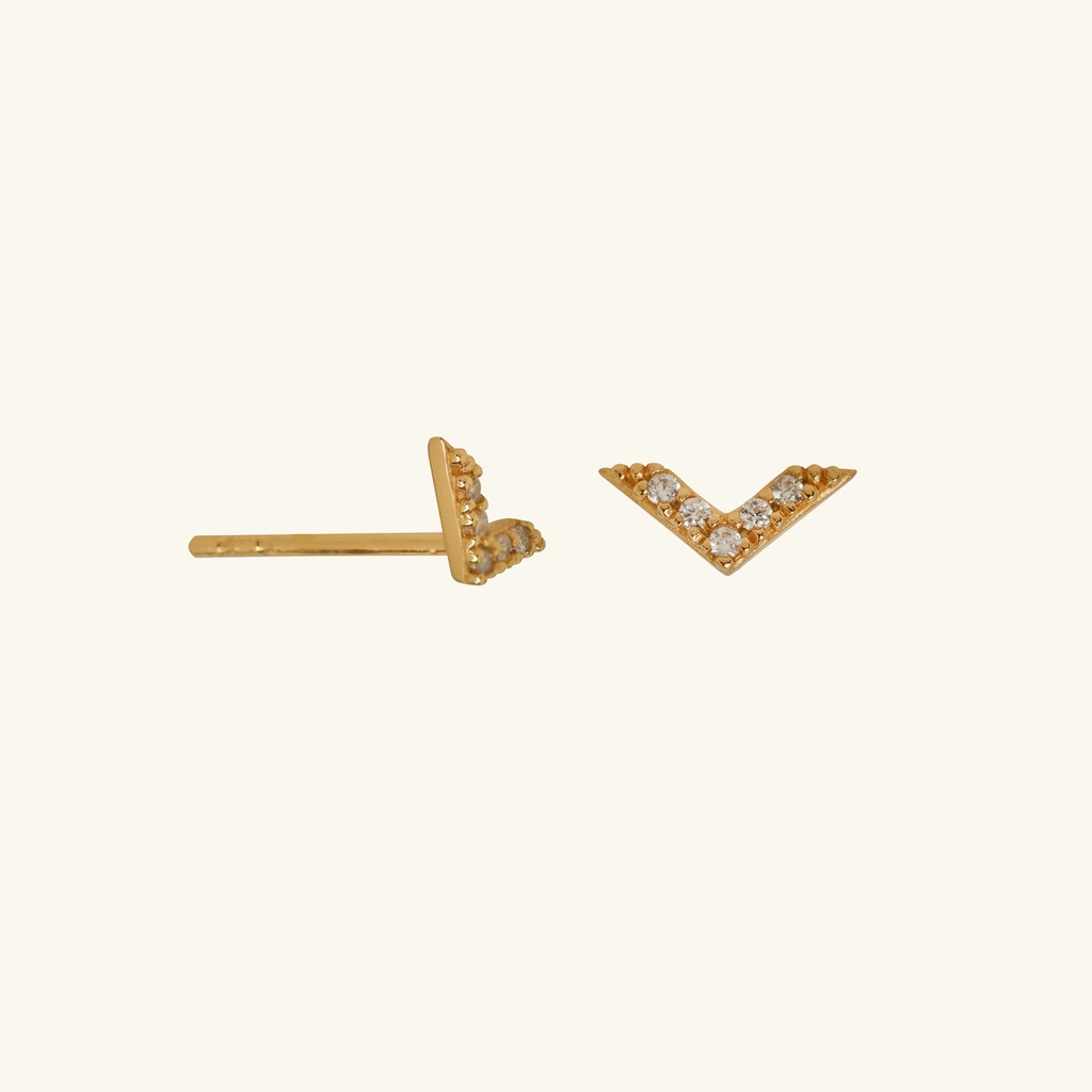 Foundry Gold Vermeil and Sterling Silver Chevron Studs | Shopee Philippines
