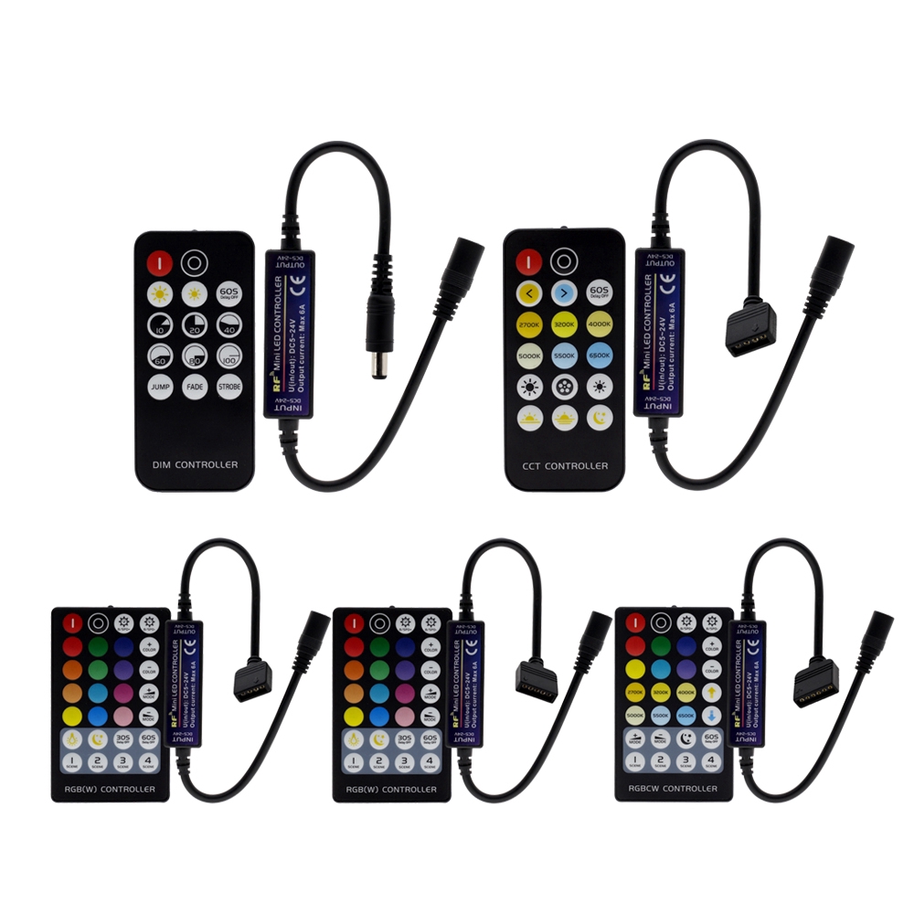 LED Strip RF Remote Controller for Single Color / Double White / RGB ...