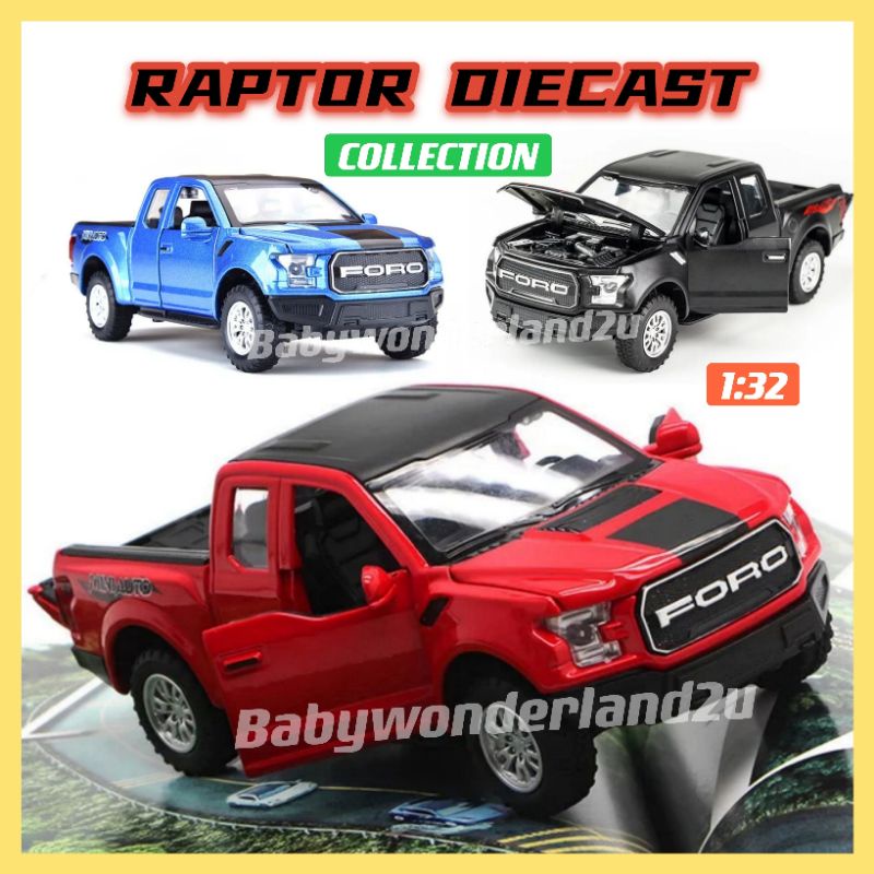 Die Cast 1:32 Pull Back F150 Raptor Pick Up Truck Diecast Alloy Metal ...