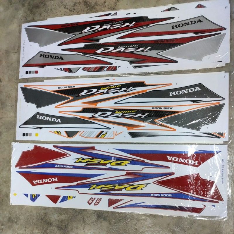 Stiker sticker body stripe cover set (3) wave dash r dash110 dash 110 ...