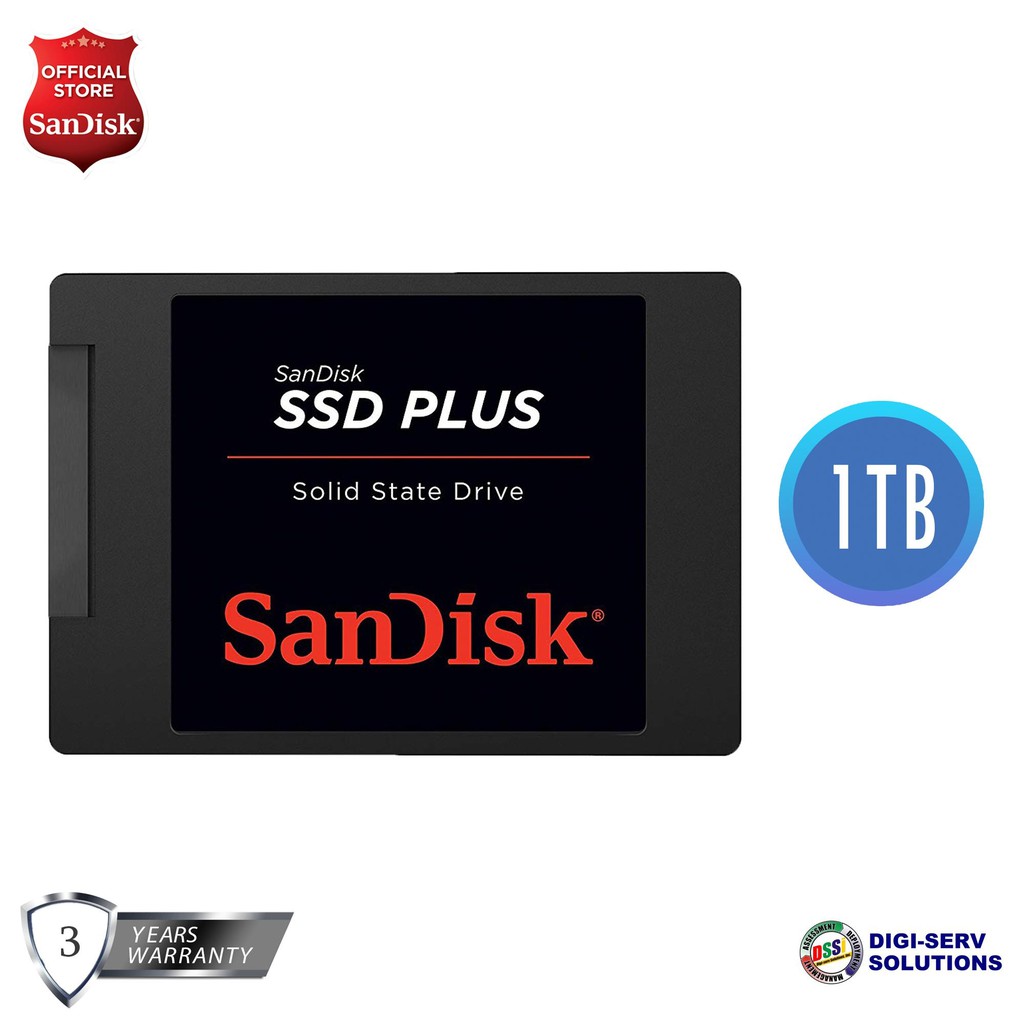 Sandisk SSD PLUS 2.5" 1TB SATA III Internal Solid State Drive (SSD) (SDSSDA-1T00-G27) | Shopee ...