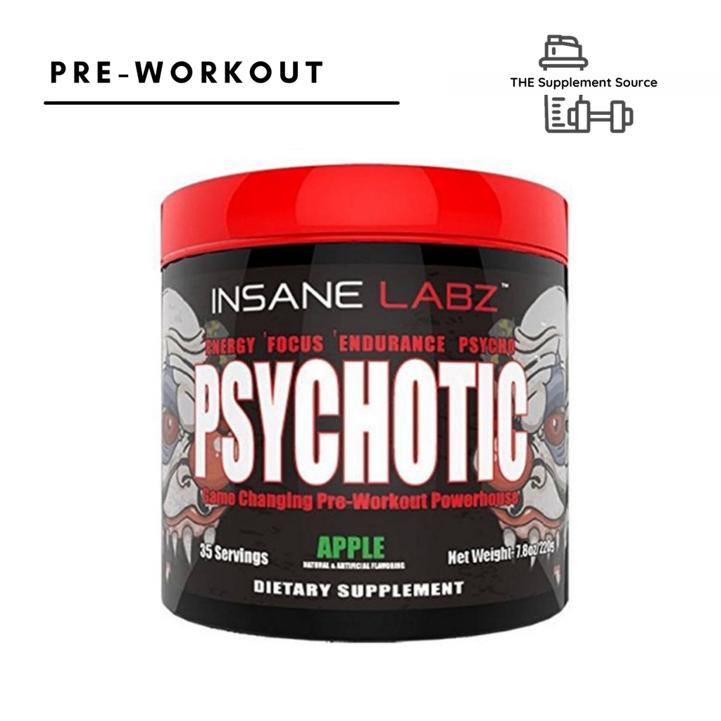 Insane Labz Psychotic 30 servings Pre Workout Powder Energy Caffeine ...