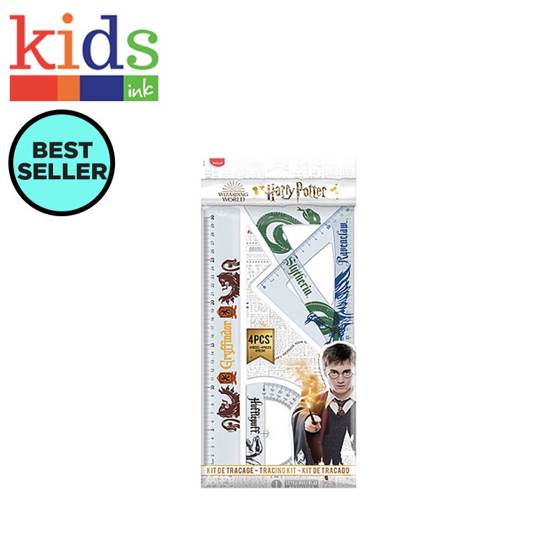 Maped Harry Potter Math Set 4s 1 Ruler + 2s Triangle + 1 Protractor ...