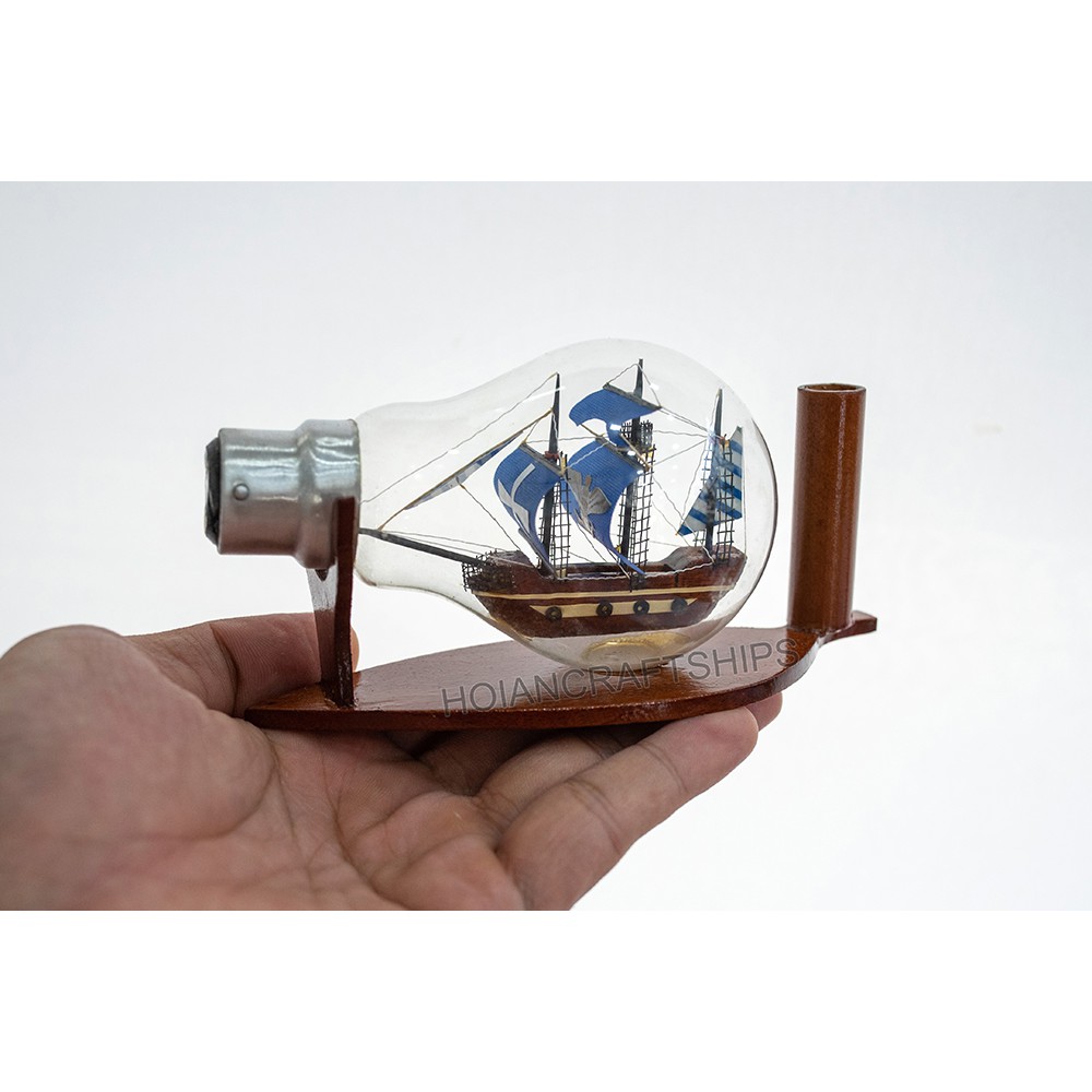 Handmade sailboat in light bulb (blue Galleon boat) | Shopee Philippines