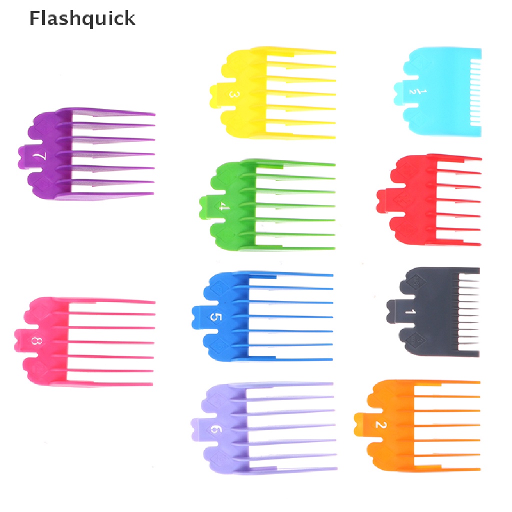 [Flashquick] 10PCS/Set Hair Clipper Combs Multi-color Plastic Hair ...