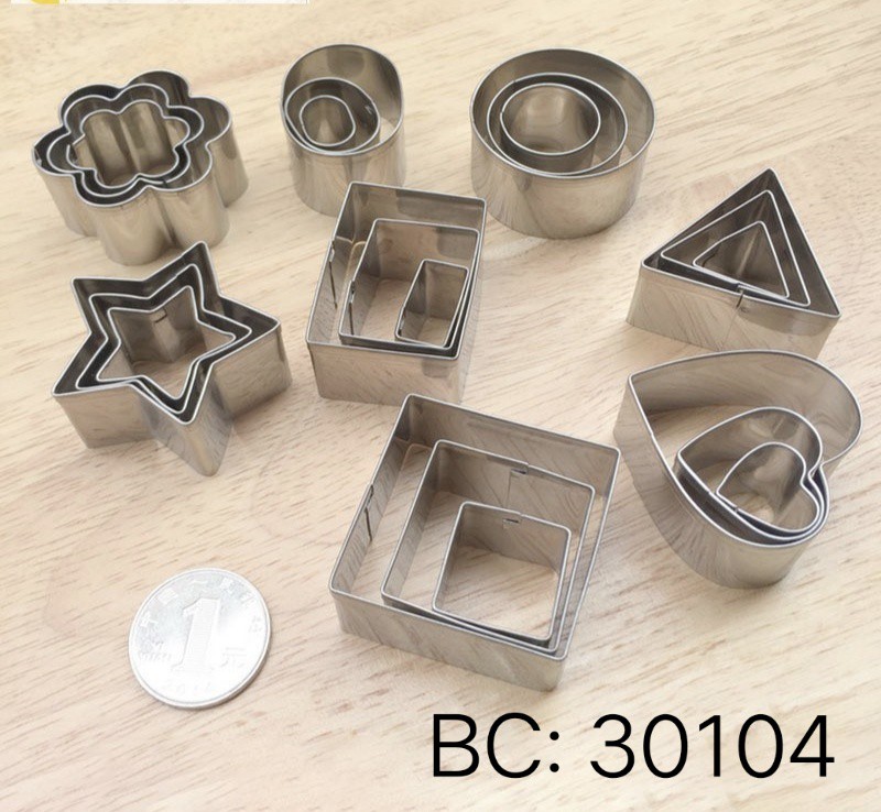 24pcs Shapes Cutter set Star Heart Round Oval Rectangle Square Triangle ...