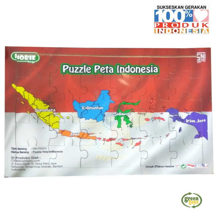 KAYU Children's Educational Wooden Puzzle | Know The Map Of Indonesia ...