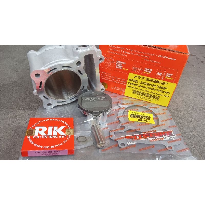 PITSBIKE SNIPER150 68MM CERAMIC BLOCK FORGED PISTON KIT | Shopee ...