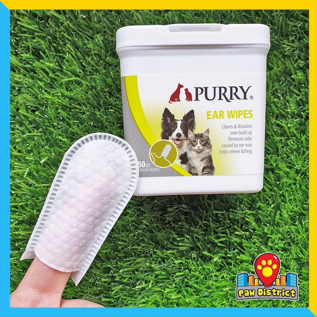 PURRY Pet Ear Wipes 50pcs - Ear Cleaning, Odor Eliminating and Itch ...