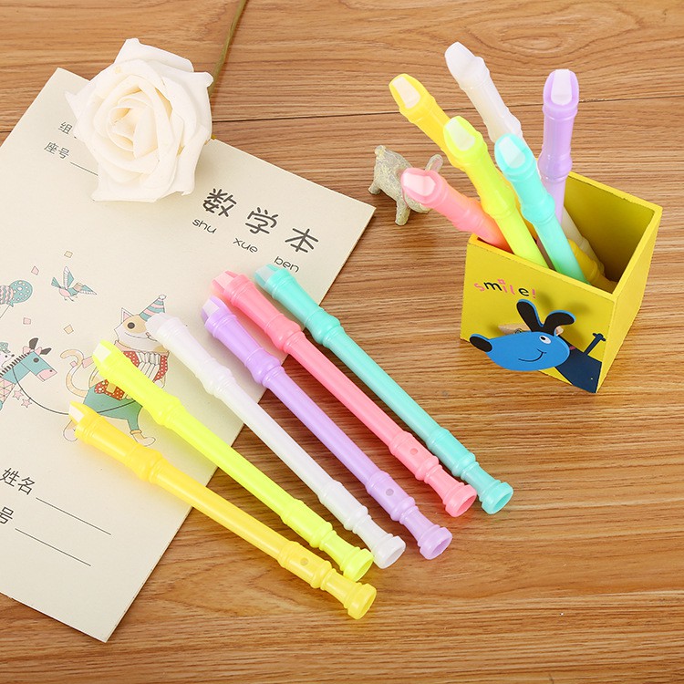 6pcs【X5J619】Flute blow Neutral pen cartoon water-based signature pen ...