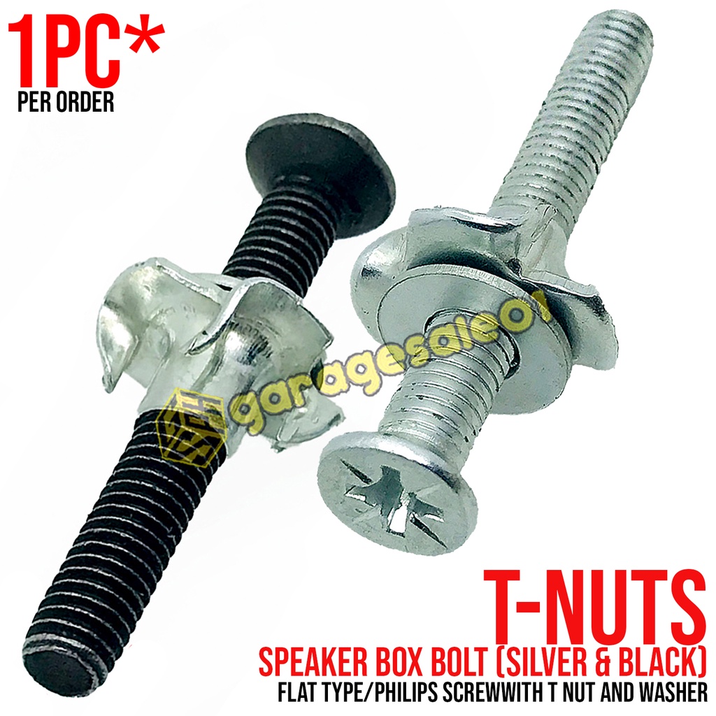 T-NUTS TNuts TNUT Flat Type Speaker Box Bolt With T Nut and Washer ...