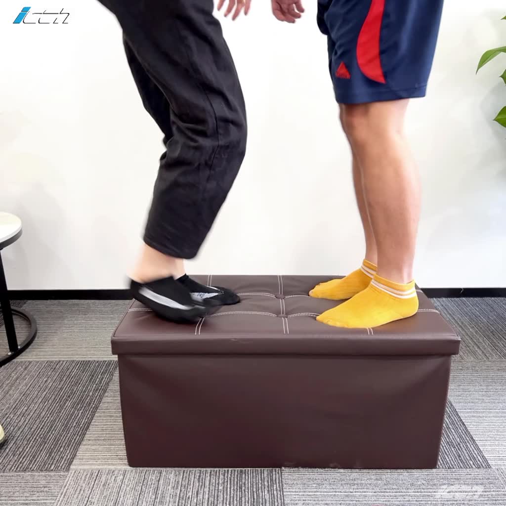 ICON Leather Ottoman Storage Box Stool Rectangular Storage Stool Sofa ...