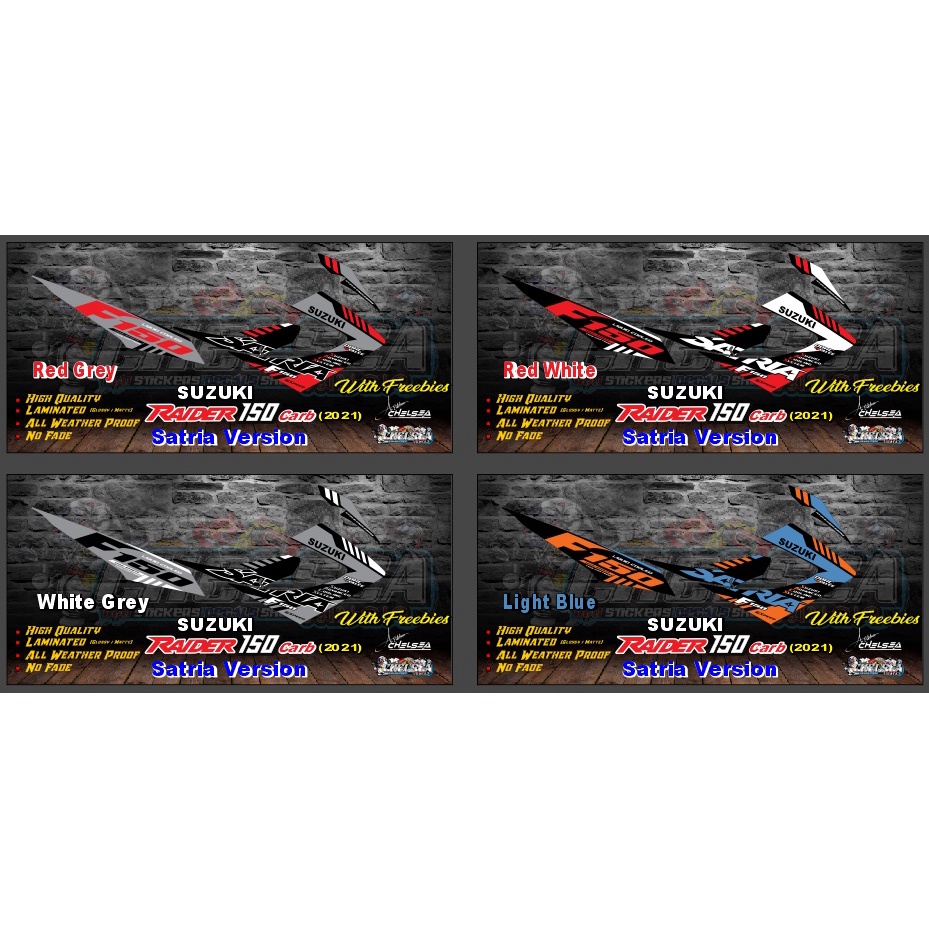 Suzuki Raider 150 Carb (2021) Satria Version Decals / Stickers With ...