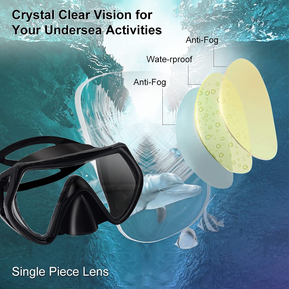 ATRONAW Snorkeling Set Diving Goggles Tempered Glass Scuba Diving Mask ...