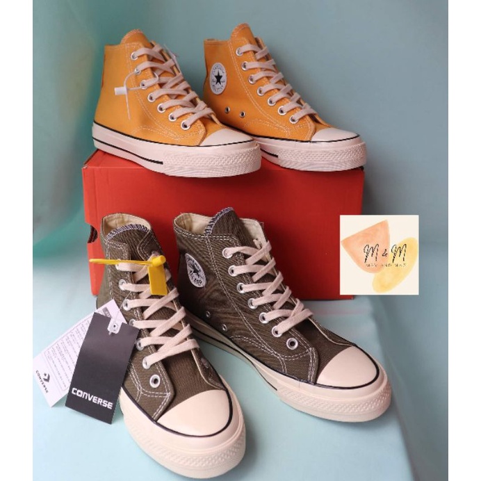 MUSTARD/ARMY GREEN CHUCK TAYLOR CONVERSE OEM SHOES High Cut Unisex 1970 ...