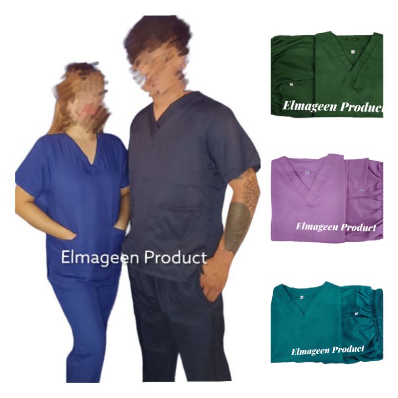 V-neck Scrub Suit PITCH TWILL COTTON Scrub Suit | Shopee Philippines