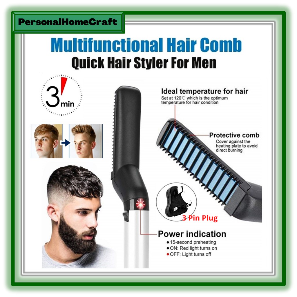 M'Styler Men's Hair Controller Hair Iron Straightener Flat Iron (3 Pin ...