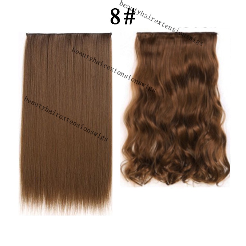 Clip In Hair Extensions Sexy Long Straight / Curly Hair Wig Extensions ...