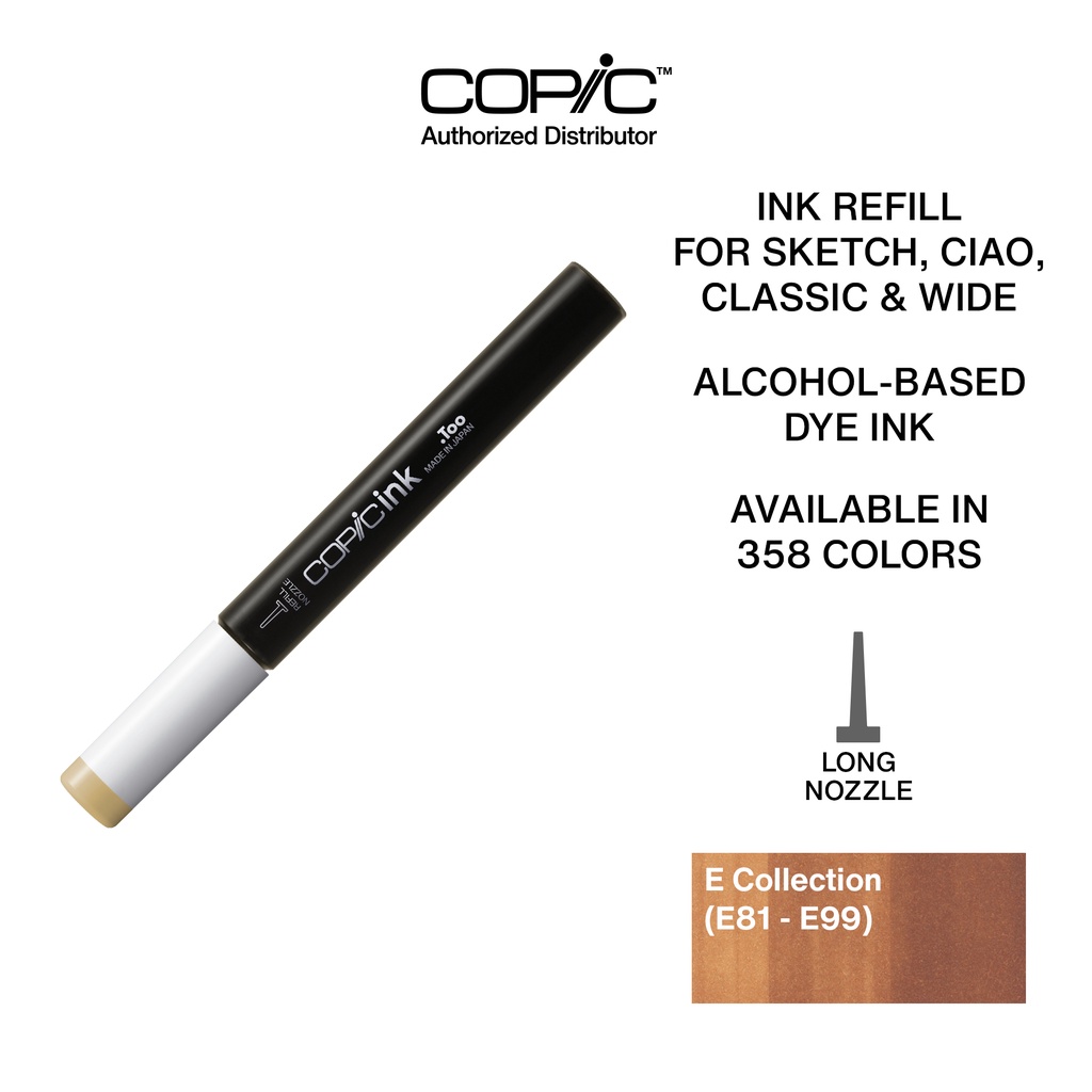 Copic Ink E ( Earth ) Collection D, Refill (E81-E99) | Shopee Philippines