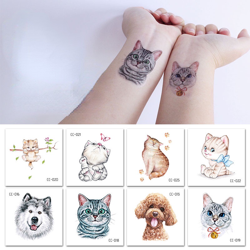 Small fresh tattoo stickers cartoon animal dog children face stickers ...