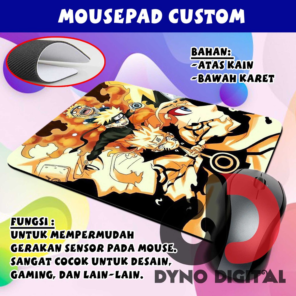 Custom Mousepad Naruto Uzumaki Kyubi Mouse Coaster Sennin NRT19 Mode ...