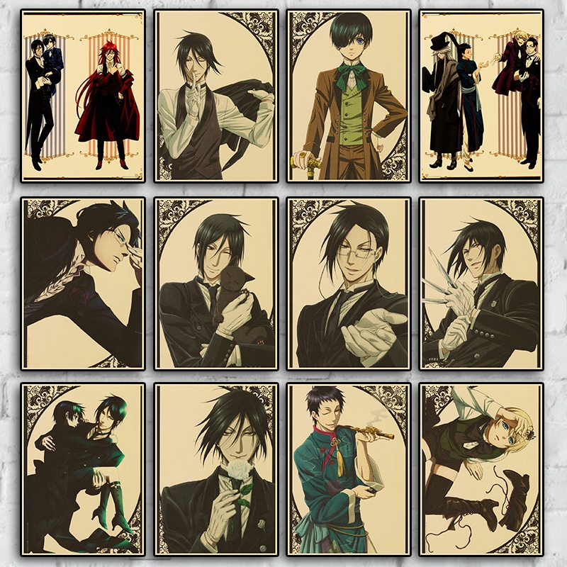Japanese Anime Black Butler Retro Poster Decorating Bedroom Living Room ...