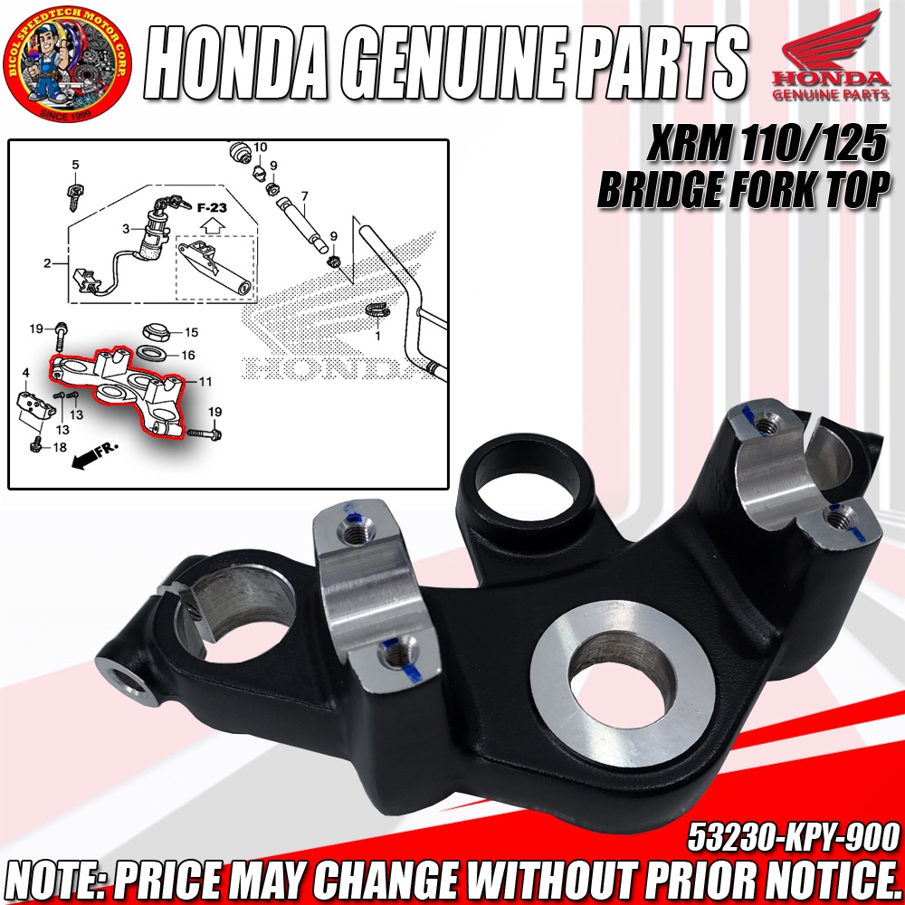 XRM 110/125 BRIDGE FORK TOP (HPI) (GENUINE: 53230-KPY-900) | Shopee ...