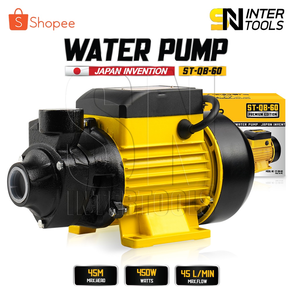 STELLAR Centrifugal Water Pump 450W New Model ST-QB-60 1 Inch Premium Edition Pure Copper Coil ...