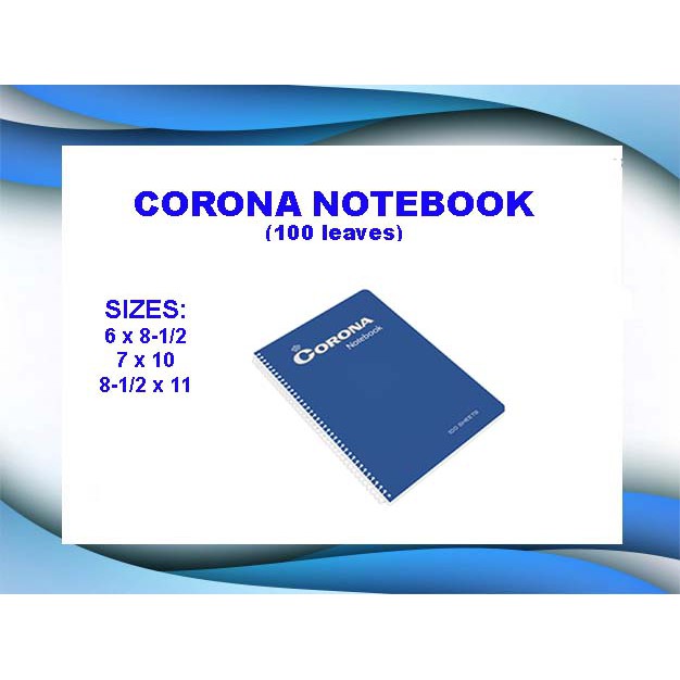 CORONA SPIRAL NOTEBOOK (100LVS) | Shopee Philippines