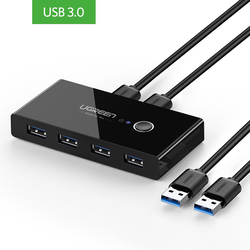 UGREEN USB 3.0 Switch Selector 4 Port 2 Computers Peripheral Switcher Adapter Hub for PC Printer ...